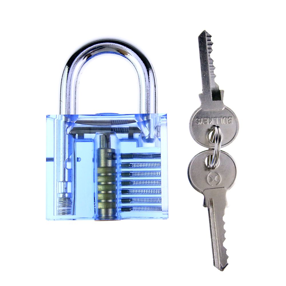 A Transparent Blue Color 7 Pin Perspex Padlock For Lock Picking ...