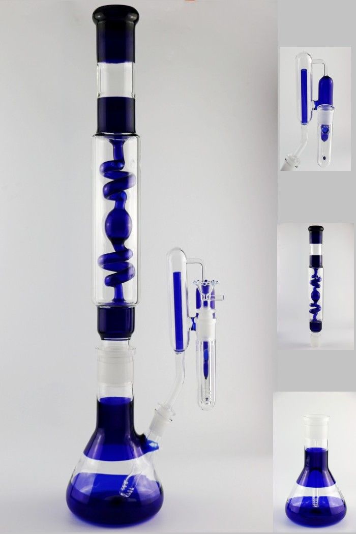 2017 22big Blue Dismountable Bong With Two Parts Coil Condenser ...