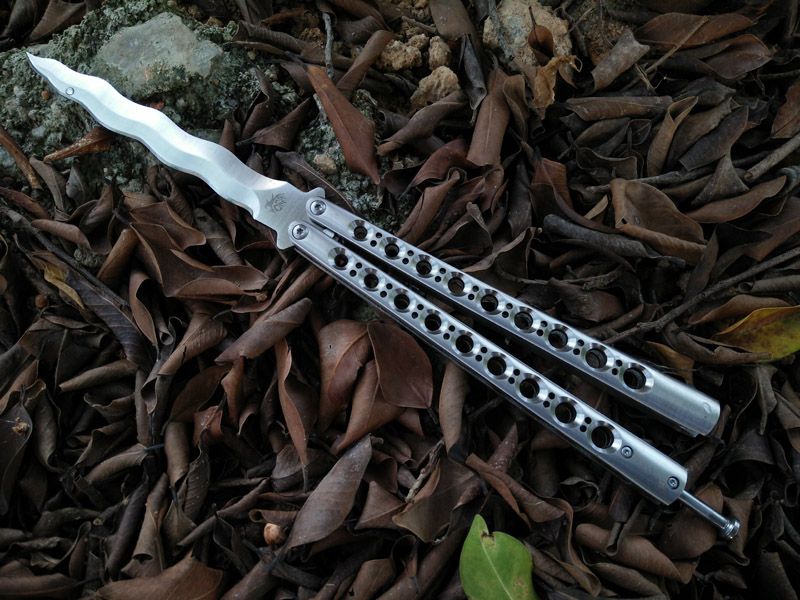 Theone Knife 5 Kriss Balisong Butterfly Knife 440C Razor Stainless ...