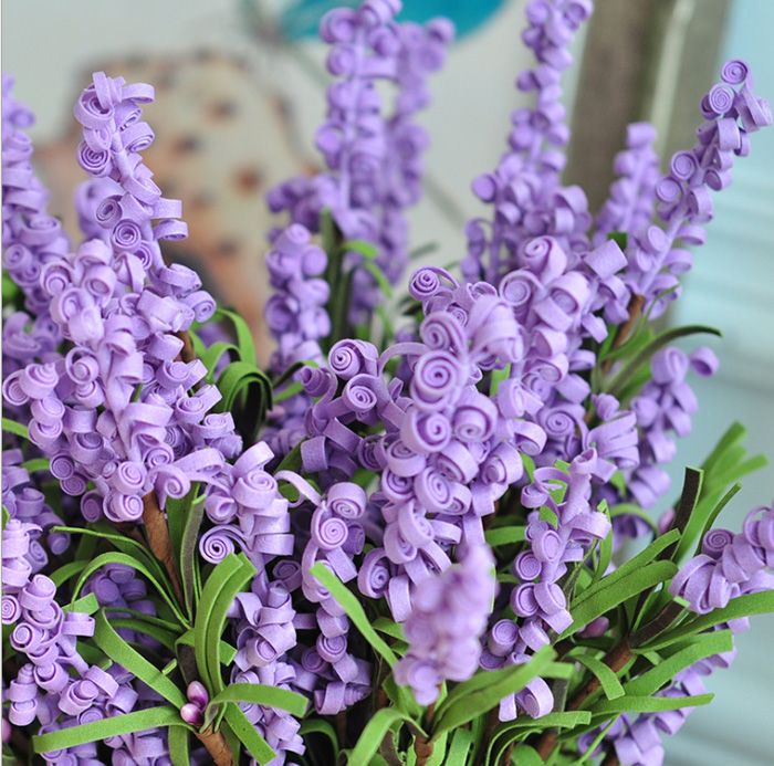 Zakka Style 9 Heads Fresh Purple Fake Plants Artificial Flower Bouquet ...