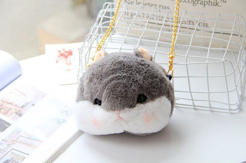 Hamster Purse Kawaii Plush Animal Hamster Messenger Bag Cute Soft ...