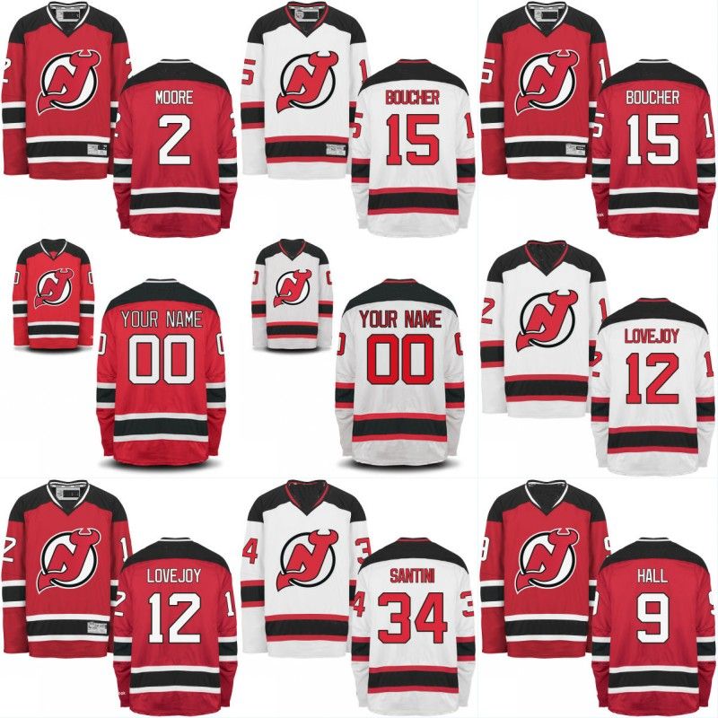 2019 Mens New Jersey Devils Custom Jerseys 12 Ben Lovejoy 2 John Moore ...