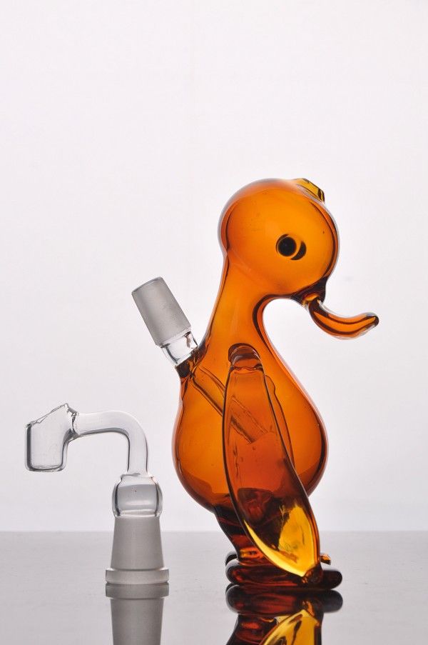 2020 Amber Duck Cheap Cute Hookahs Bongs Glass Water Pipes Percolator ...