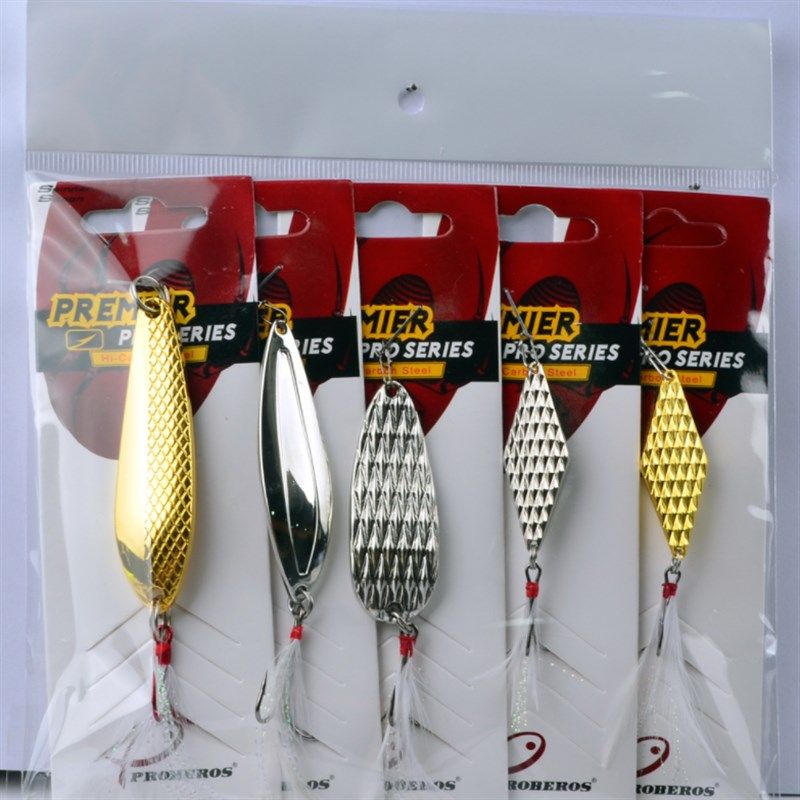 2020 Gold Silver Spoons Spinner Fishing Lure Mixed Sets Lifelike Wire ...