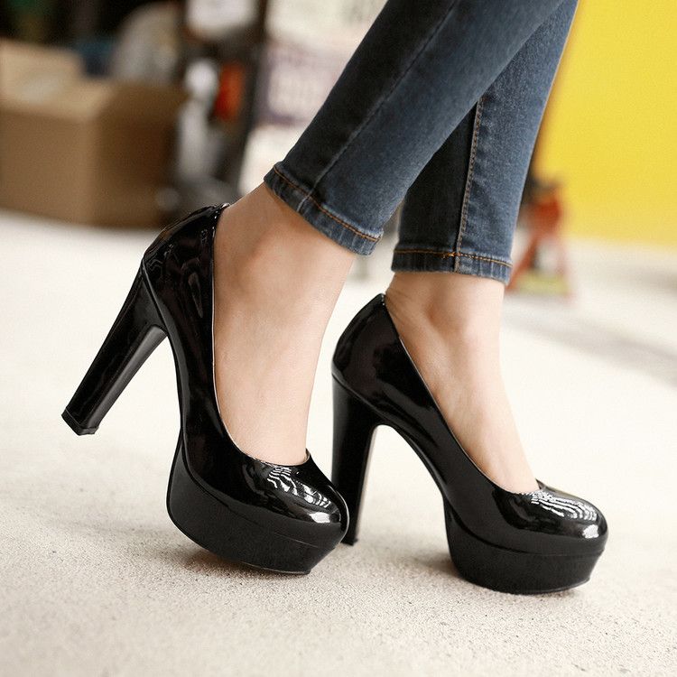 Pumps Shoes Woman Patent Leather New 32 33 46 45 44 43 42 40 High Heel ...