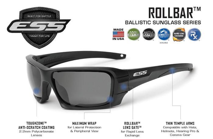 Ess Rollbar Terrian Ballistic Sunglasses, Polarized 4 Lenses Military ...