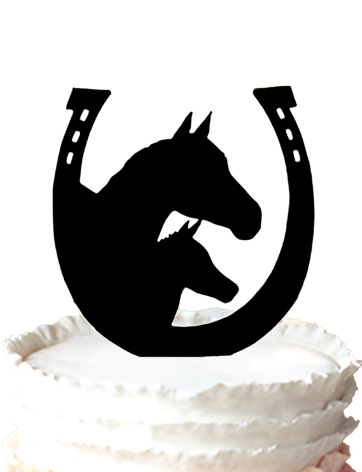 2021 Wedding Acrylic Cake Topper Horse And Horseshoe Cake Topper For ...