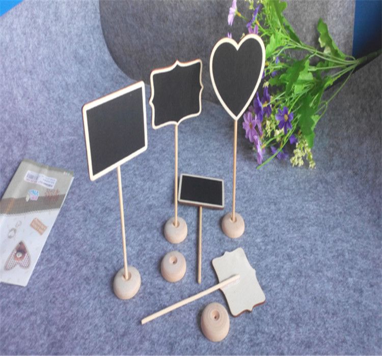 Wooden Mini Chalkboard Table Name Stand Display Memo Board Seat Wood ...