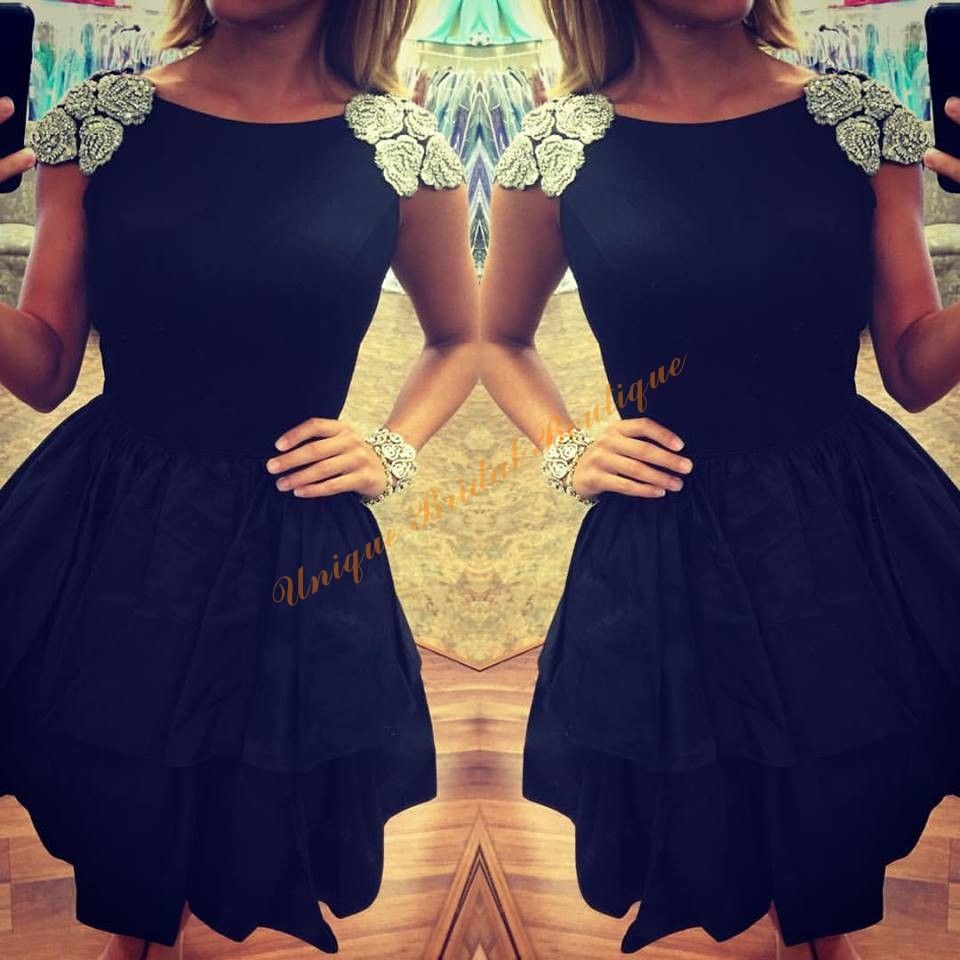 2016 8th Grade Prom Dresses With Cap Sleeves And Crew Neck Custom Made ...