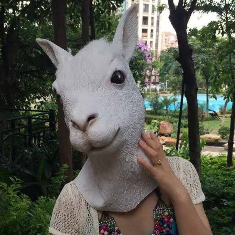 Cheap New Alpaca Mask Cute Animal Mask Full Face Halloween High Quality ...