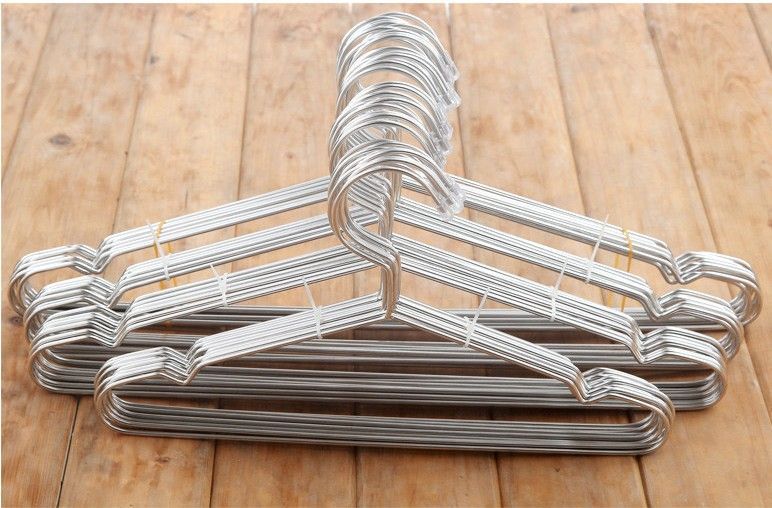 2021 45cm~32cm Stainless Steel Strong Metal Wire Hangers Clothes ...