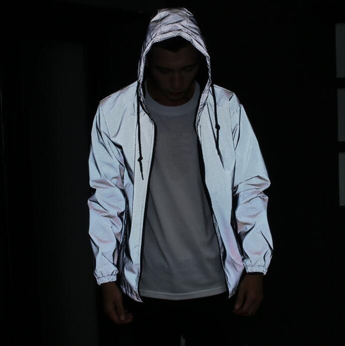 Men Jacket Casual Hiphop Windbreaker 3m Reflective Jacket Men Sport ...