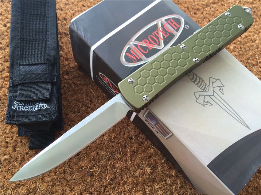 Microtech Ultratech S/E Out The Front Auto Knife Od Green Cnc D2 Steel ...