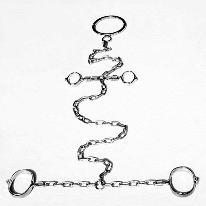 Bdsm Metal Gear Heavy Duty Harness Slave Neck Collars With Brass Lock Restraint System Sex