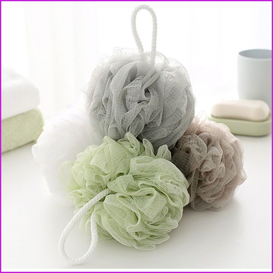 2021 Bath Shower Sponge Pouf Loofahs Mesh Brush Shower Ball Body