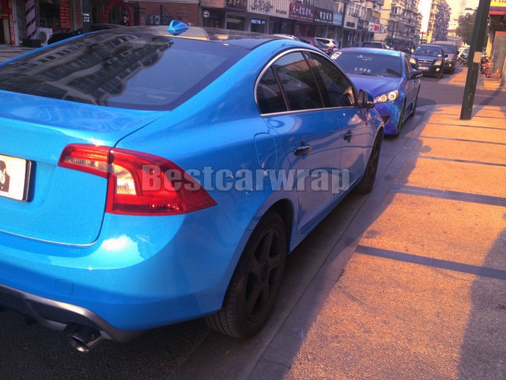 2019 3 Layers Glos Baby Blue Vinyl Wrap High Glossy Car Wrap Film With ...