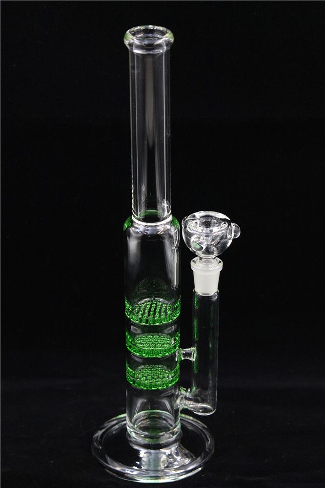 2019 Hand Blown Glass Bong Handy Glass Water Pipes 3 Layer Honeycomb Percolator Bubbler Recycler