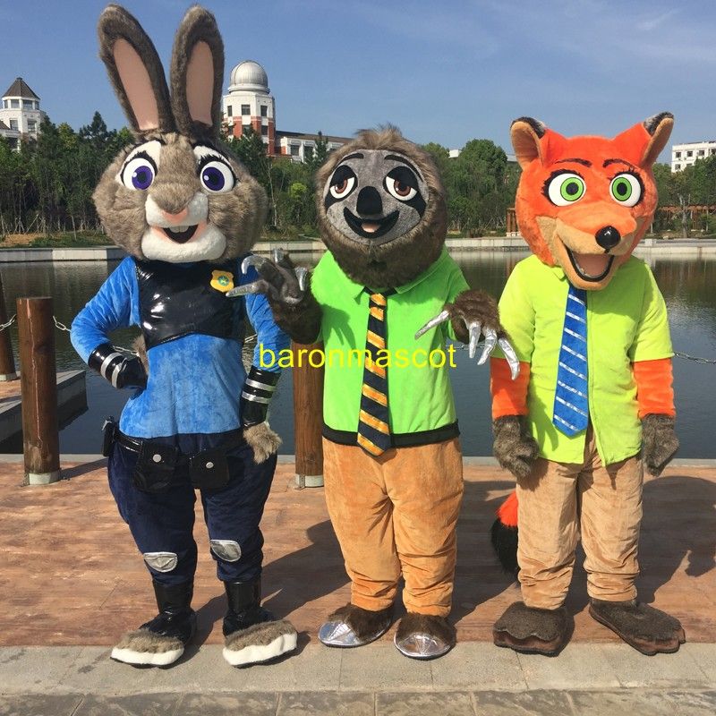 Hot Selling Zootopia Mascot Costume Judy Hopps Nick Wilde Flash ...