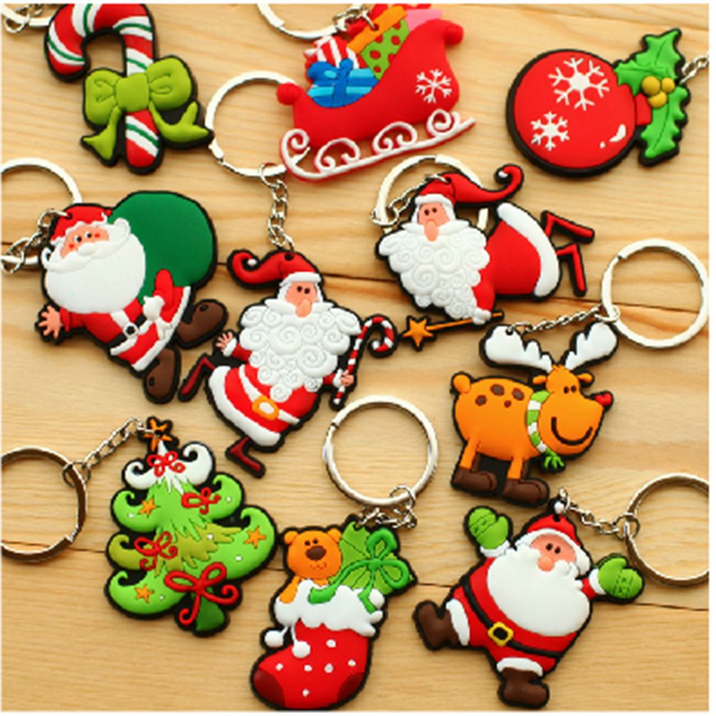 Santa Claus Christmas Custom PVC Soft Keychain Christmas Tree Wholesale ...