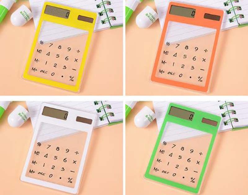 2021 Digit Touch Screen Ultra Slim Transparent Solar Calculator ...