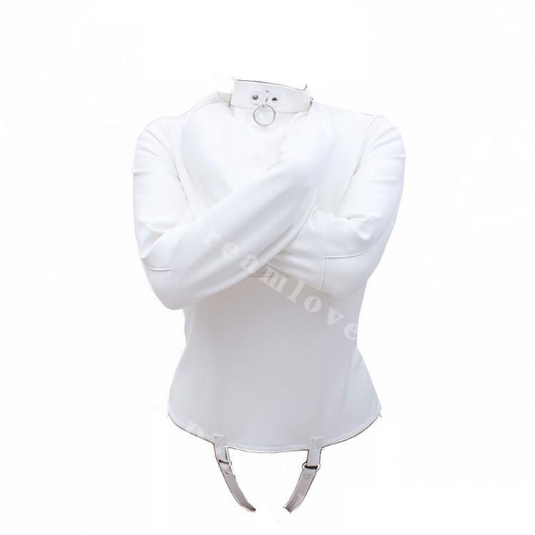 Sex Game Costume Womens Medical Play Straitjacket Faux Leather Strict Bondage Kinky Fancy Strait