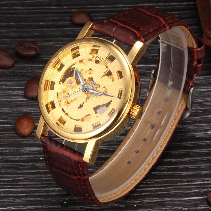 WEIGUAN Luxury Band Leather for Mens Fashion Waterproof Mechanical ...