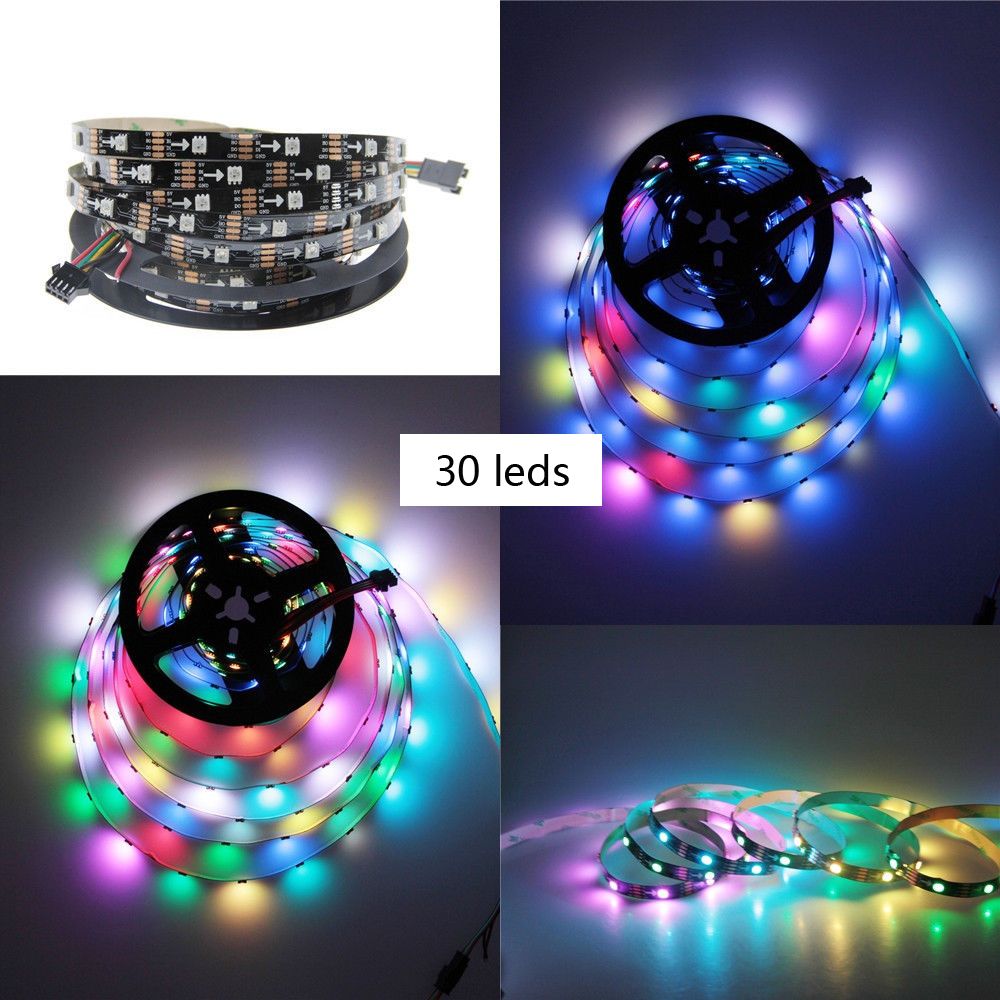 5V WS2812B 5050 RGB LED Strip 5M 150 Leds 30LED/M Individual ...