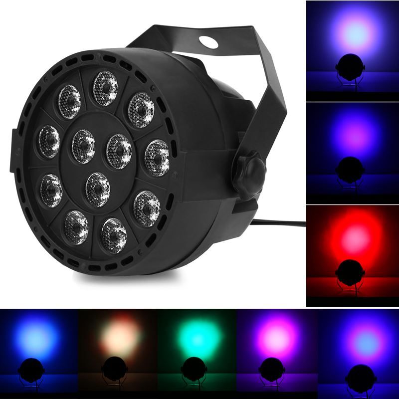 2020 Flat LED Par RGBW DMX512 Disco Lamp Stage Light Voice Activated ...