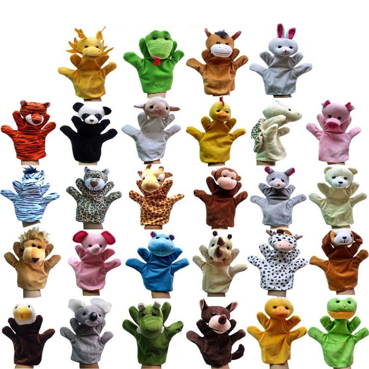 Hot NEW 28 Styles Big Hand Puppets Plush Toy Glove Dolls Animal Talking ...