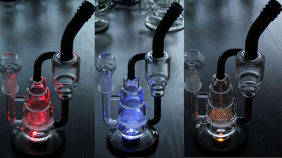 2019 Bong! BONG! 11inch Glass Water Pipes With LED Light Glass Bongs ...