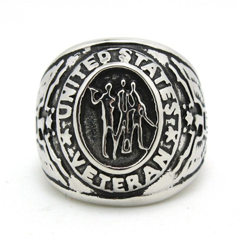 New Design Silver USA Veteran Ring 316L Stainless Steel Fashion Jewelry ...