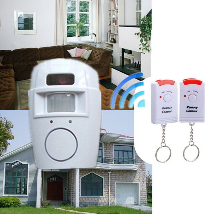 IR Alarm Systems Infrared Sensor Security Detector Home System 2 Remote ...