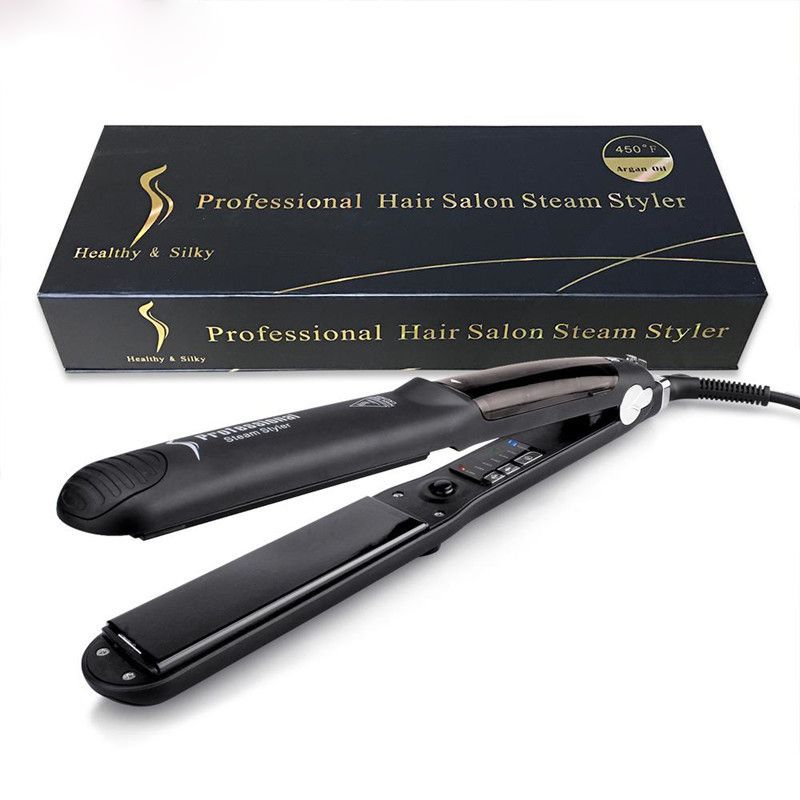 Professional Hair Salon Steam Styler Hair Straightener Irons Steam Flat ...