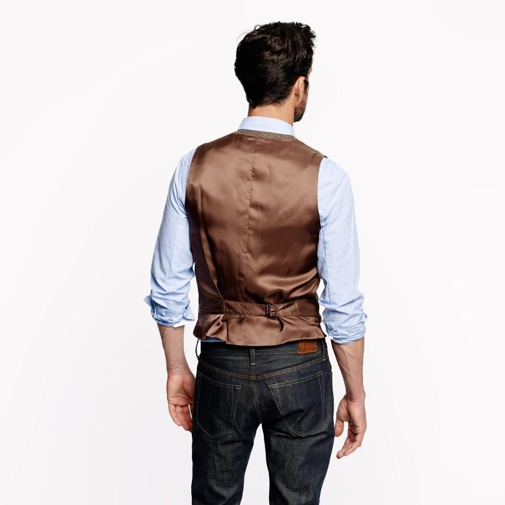 Fashion Brown Tweed Vests Wool Herringbone British Style Custom Made ...