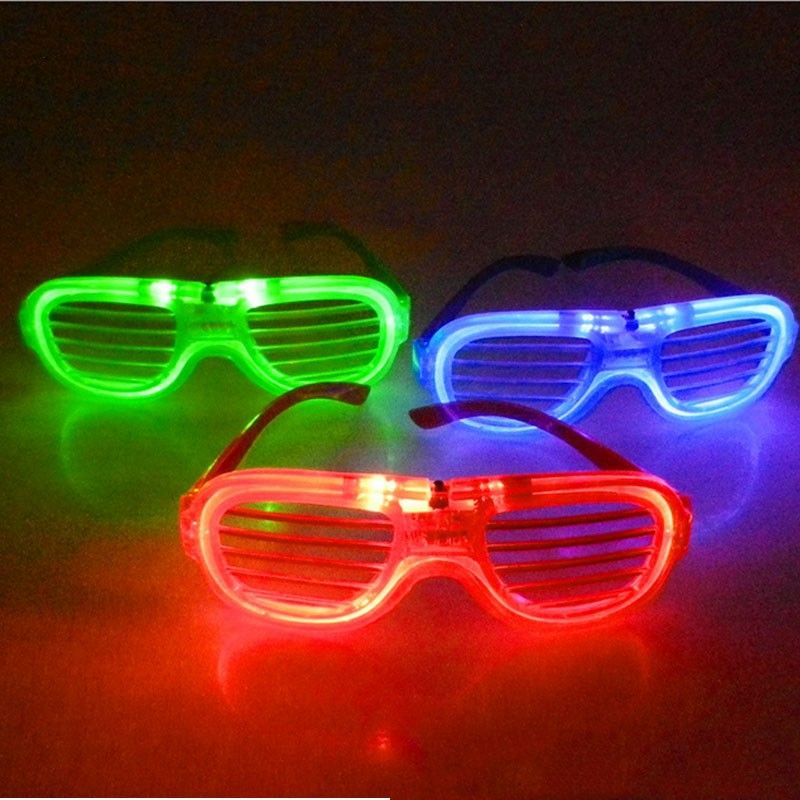 Blinking LED Blind Shutter Eye Glasses Party Light Up Flashing Multi ...