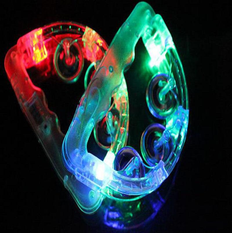 Colorful LED Flashing Baby Rattle Hand Bell Light Up LED Tambourine ...