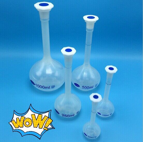 2019 Flask Mixed Size 50ml,100ml,250ml,500ml,1000mPlastic Volumetric ...
