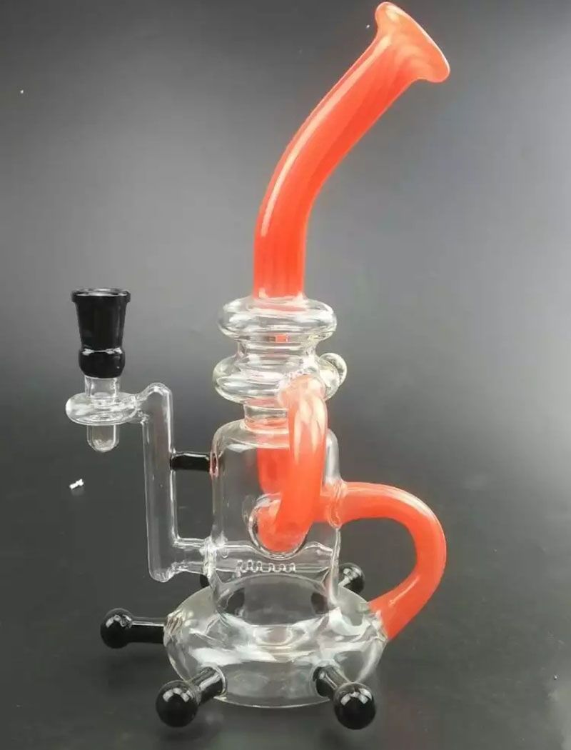2021 Yellow & Orange & Blue Color Bong Glass Bongs Water Pipe Oil Rig ...