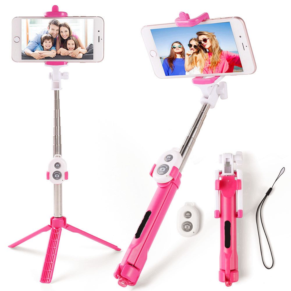 2021 Selfie Stick With Tripods Bluetooth Control Monopods Extendable
