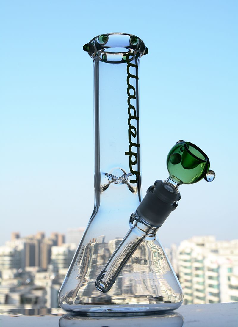 Short Illadelph Green Beaker Bong Rasta Diffused Downstem Glass Water ...