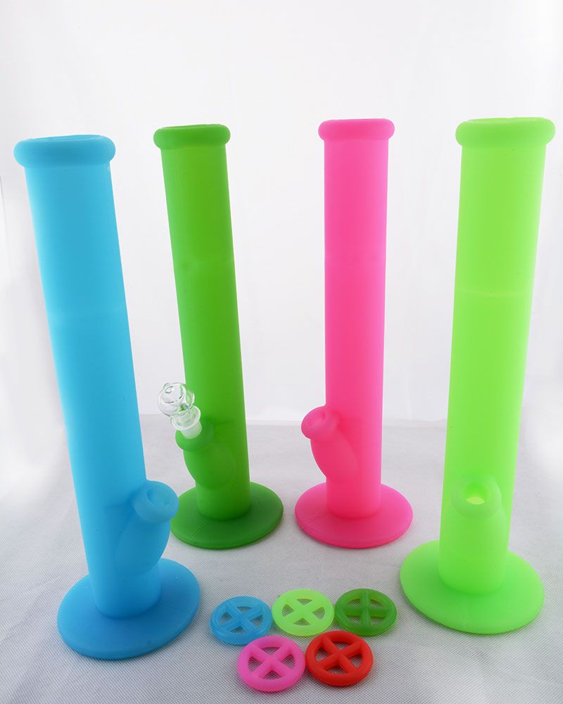 2020 18.8 Mm Joint Rubber 14.2 Inches Foldable Silicone Water Pipes ...