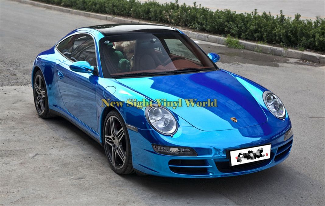 Compra Envoltura De Chrome Blue De Vinilo Azul Cromo Brillante Flexible ...