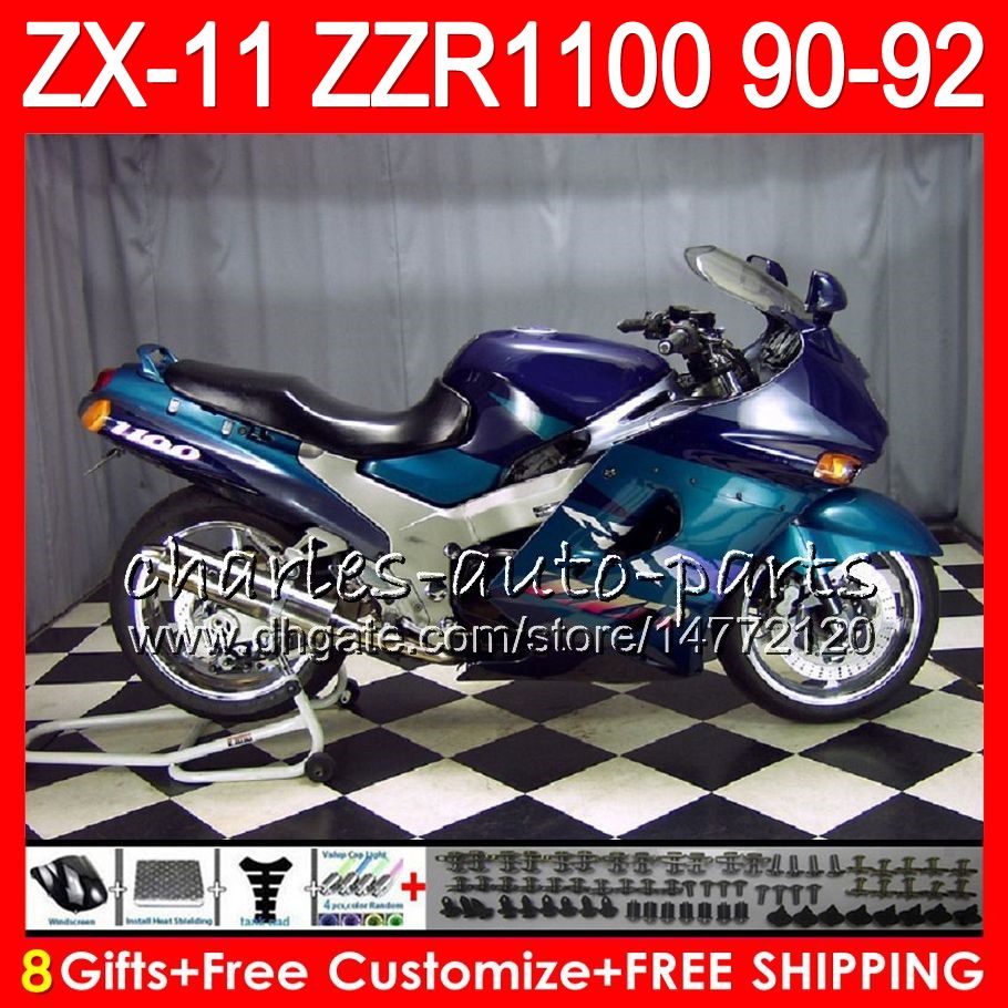 8Gifts For KAWASAKI NINJA ZX11 ZX11R 90 91 92 ZZR 1100 21NO50 Blue ...