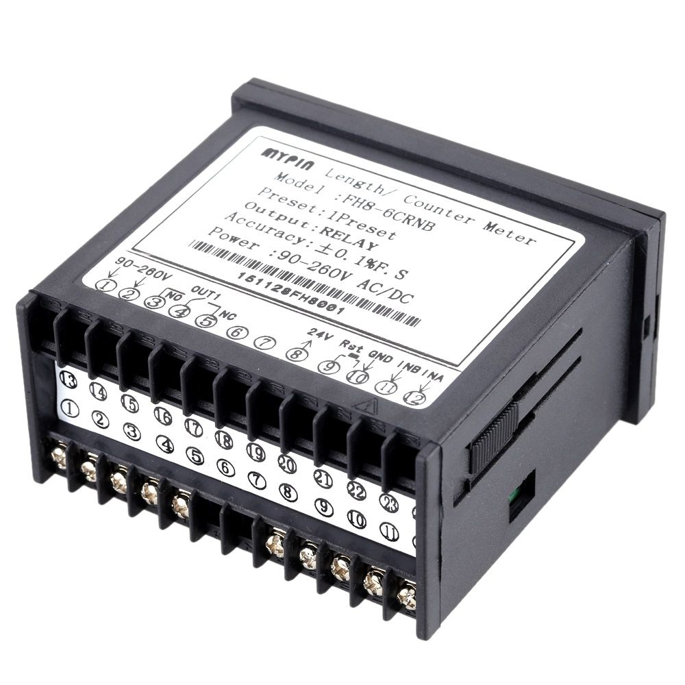 2020 Digital Counter Mini Length Batch Meter Preset Relay Output Count ...
