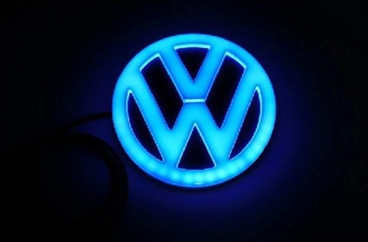 11cm For VW LED Logo Light White Blue Red 4D LED Car Badges 12V Rear ...