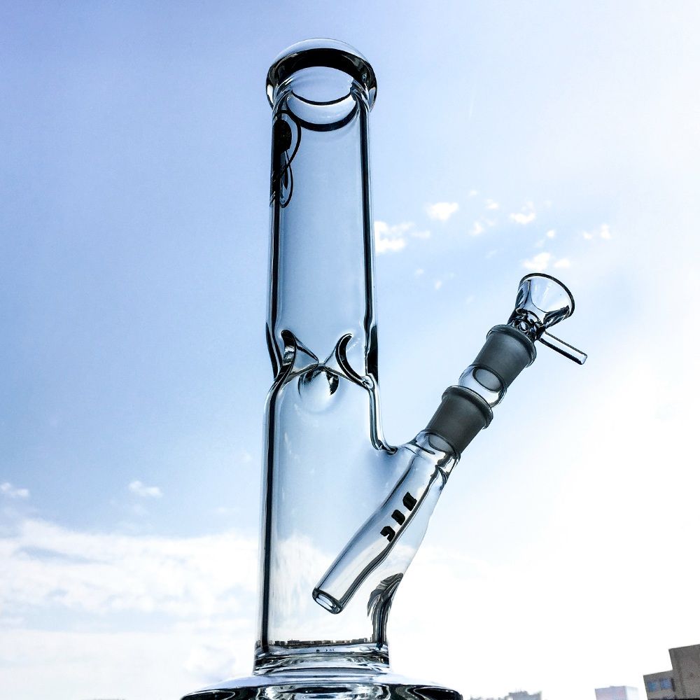 2020 Straight Tube Bong Water Pipes Three Layers Honeycomb Perc Glass ...
