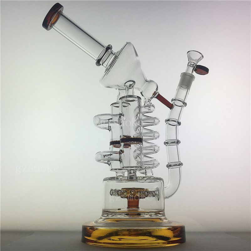 2019 Huge Glass Recycler Bong Oil Rig Heady Pipe Hitman Water Pipes ...