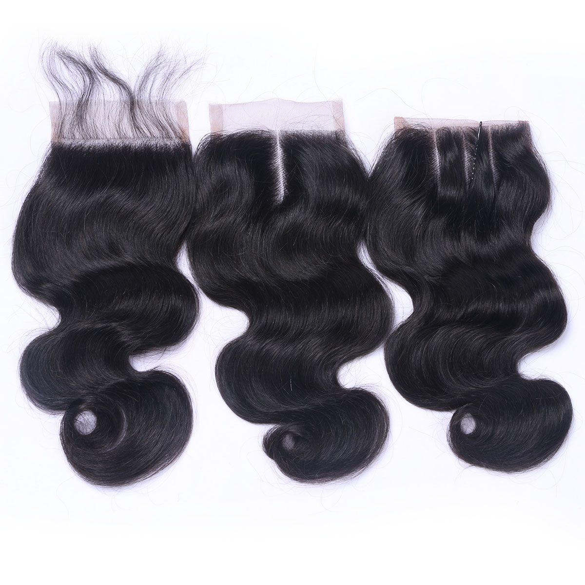 Brazilian Virgin Human Hair Weave Closure Body Wave Natural Black 4x4 ...