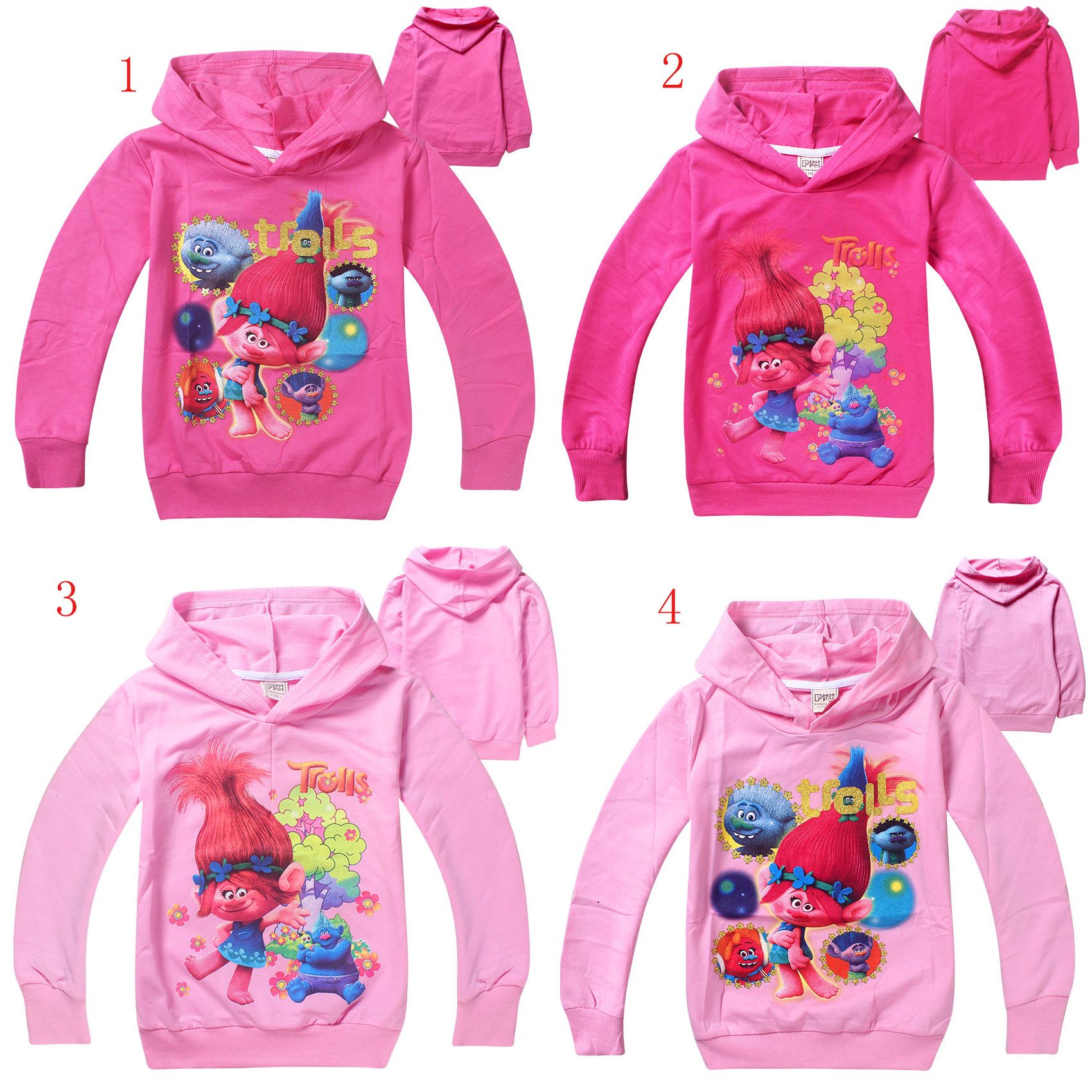 Children Trolls Hoodies Jacket Kids Coat Cartoon Cotton Sweatshirts ...