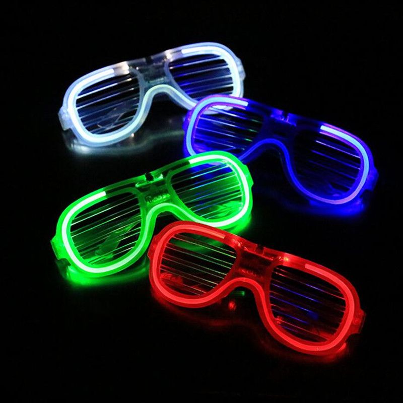 Blinking LED Blind Shutter Eye Glasses Party Light Up Flashing Multi ...
